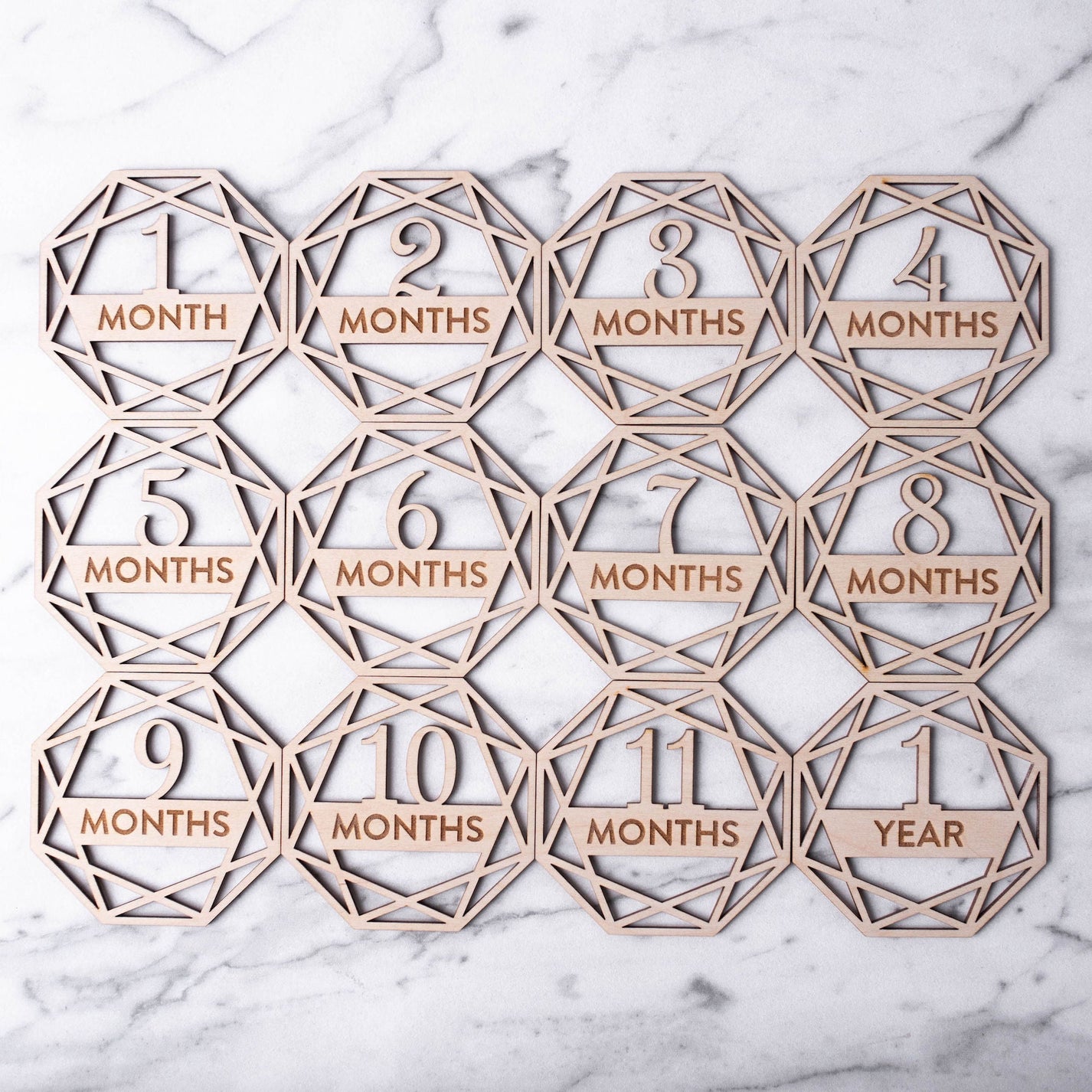Geometric Monthly Milestone Markers – LeeMo Designs