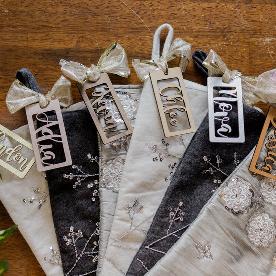Personalized Stocking Tags - Script Font – LeeMo Designs