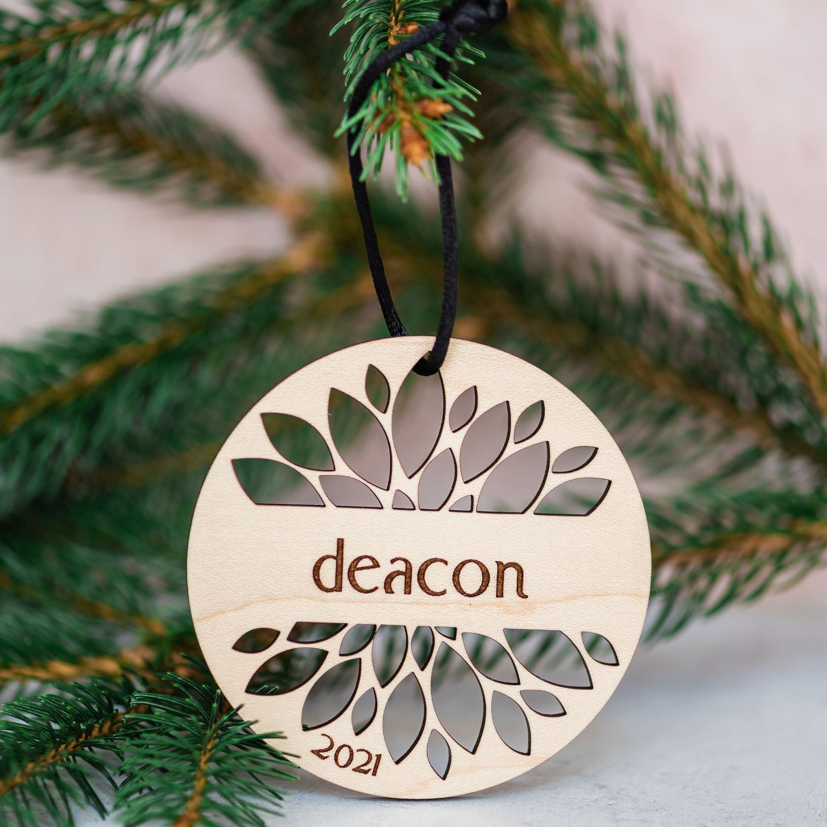Custom Wood Ornaments: Flower Design by LeeMo Designs