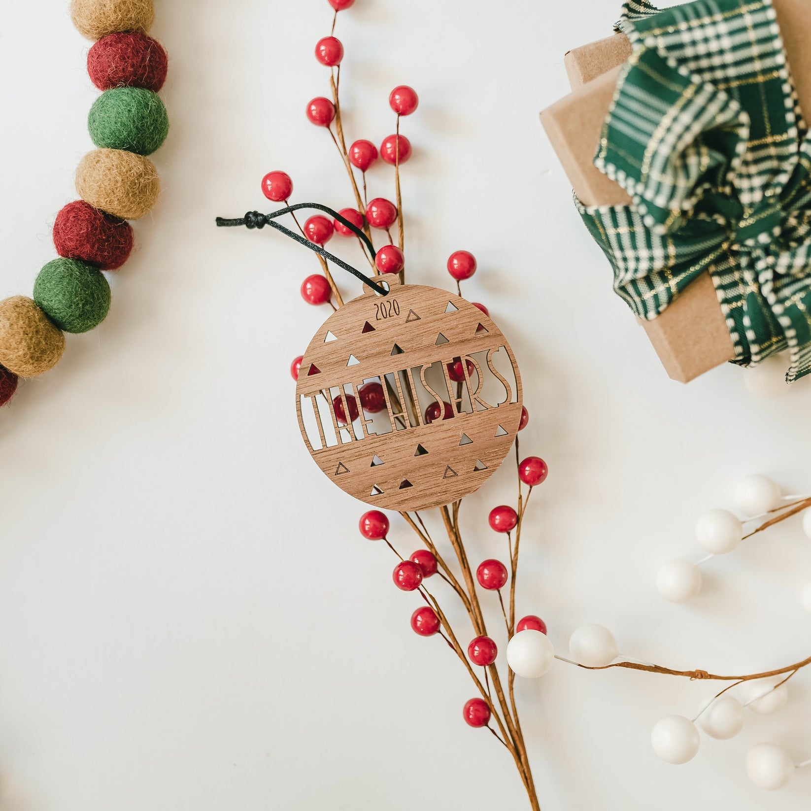 Custom Wood Ornaments: Triangle Design by LeeMo Designs