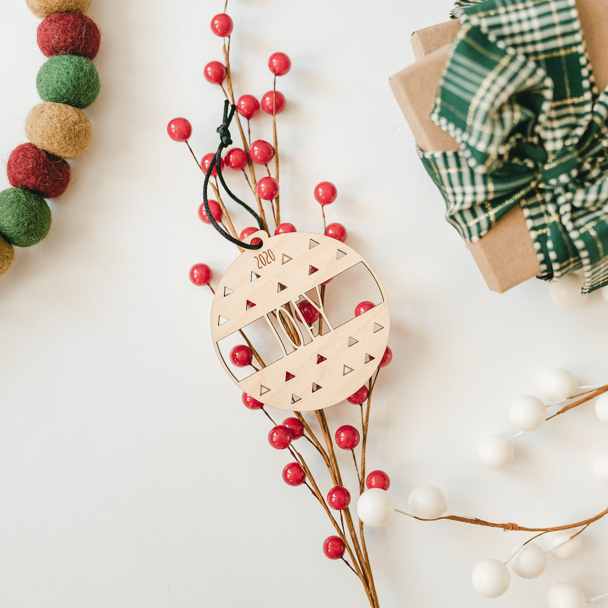 Custom Wood Ornaments: Triangle Design by LeeMo Designs