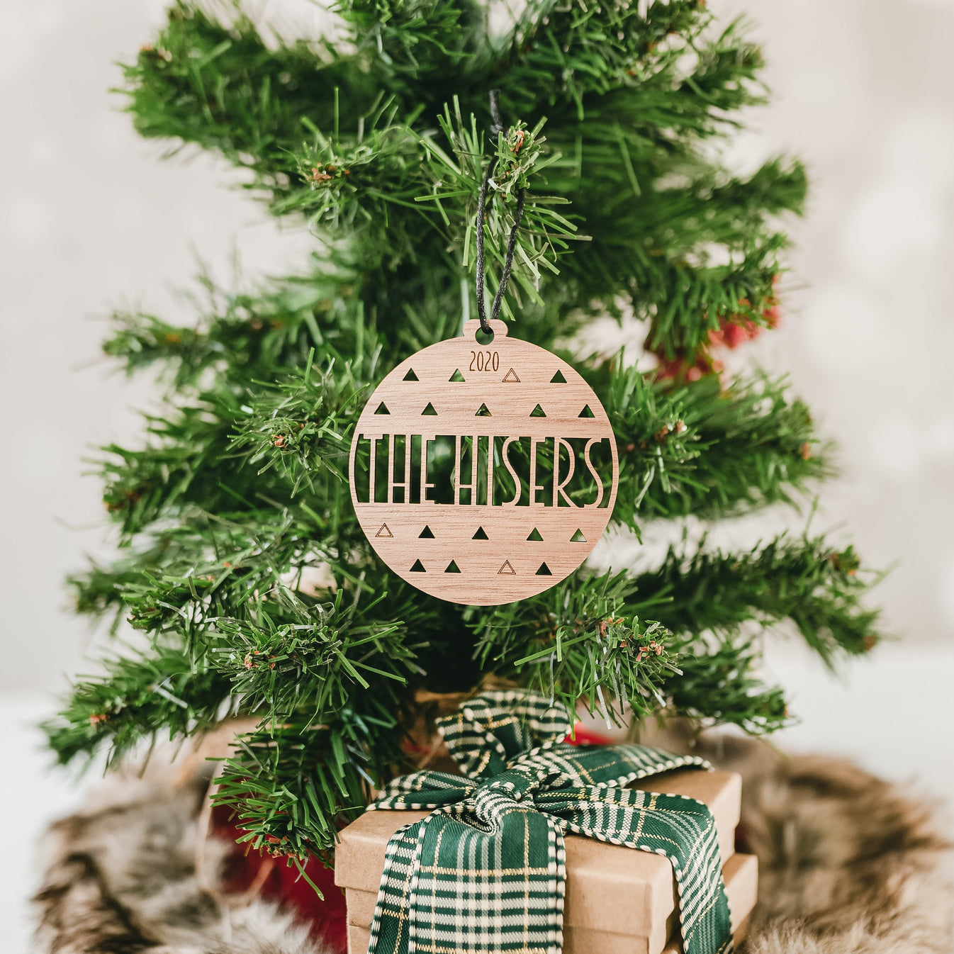 Custom Wood Ornaments: Triangle Design by LeeMo Designs